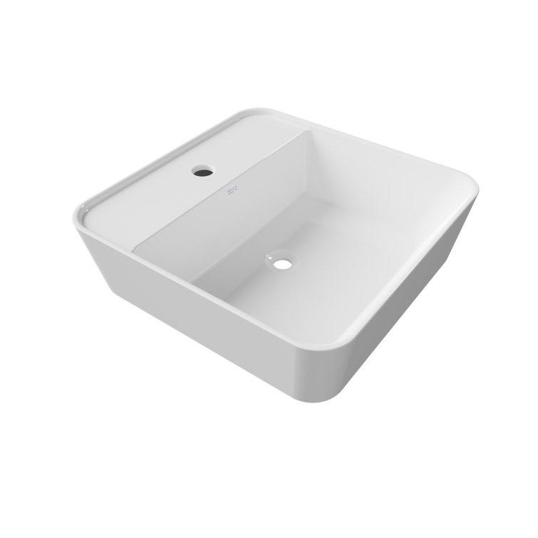 CheviotProducts Cheviot Products 16.5'' White Vitreous China Square Bathroom Sink | Wayfair